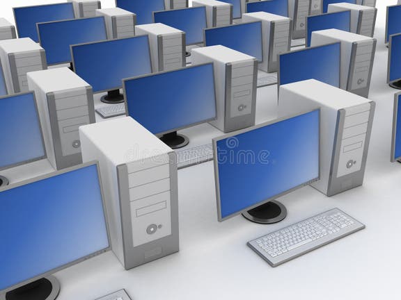 Group of computers stock illustration. Illustration of teamwork - 5381724