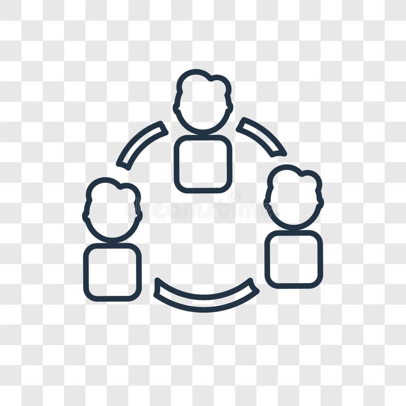 Group Concept Vector Linear Icon Isolated on Transparent Background ...