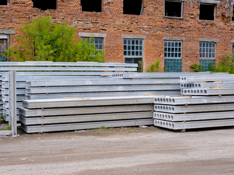 Group of Concrete Panels Isolated on the Construction Site. Stock Image ...