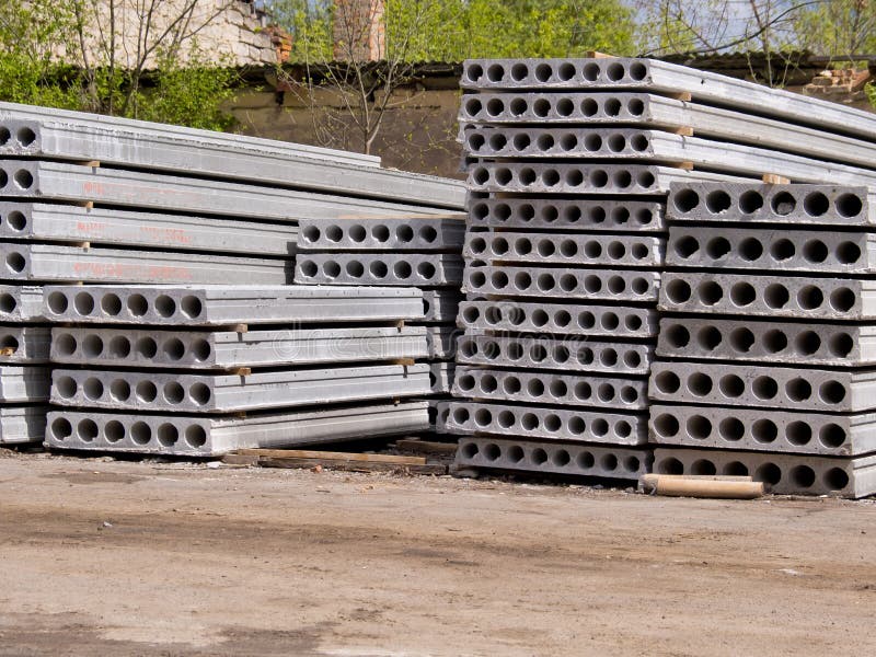 Group of Concrete Panels Isolated on the Construction Site. Stock Image ...