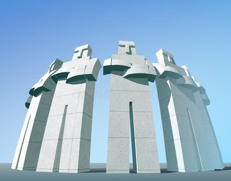 Group of the Concrete People Stock Illustration - Illustration of rocks ...