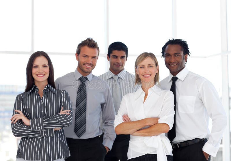 Smiling Confident Group of Business People Stock Photo - Image of ...