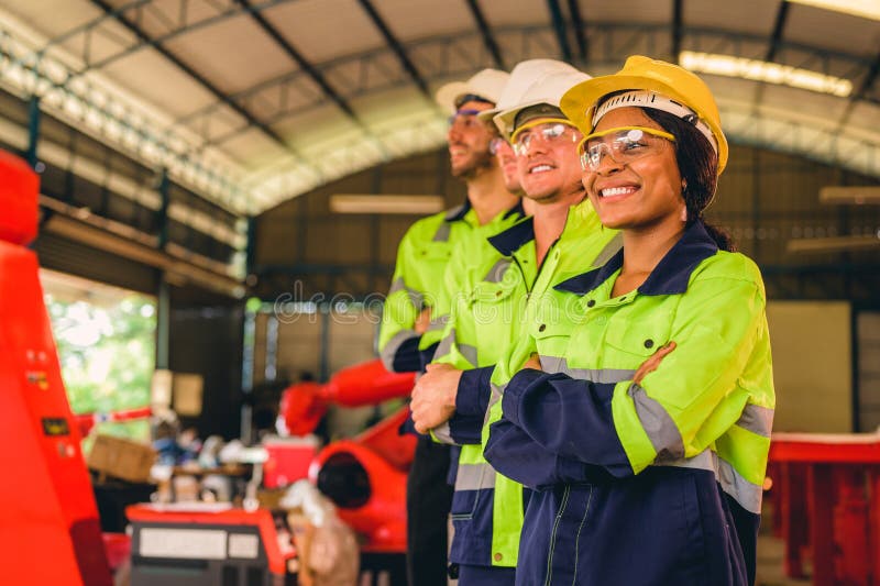 Group of Confident Engineers Workers Smiling Stock Image - Image of ...