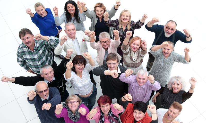 Group of Confident Mature People Showing Their Success Stock Image ...