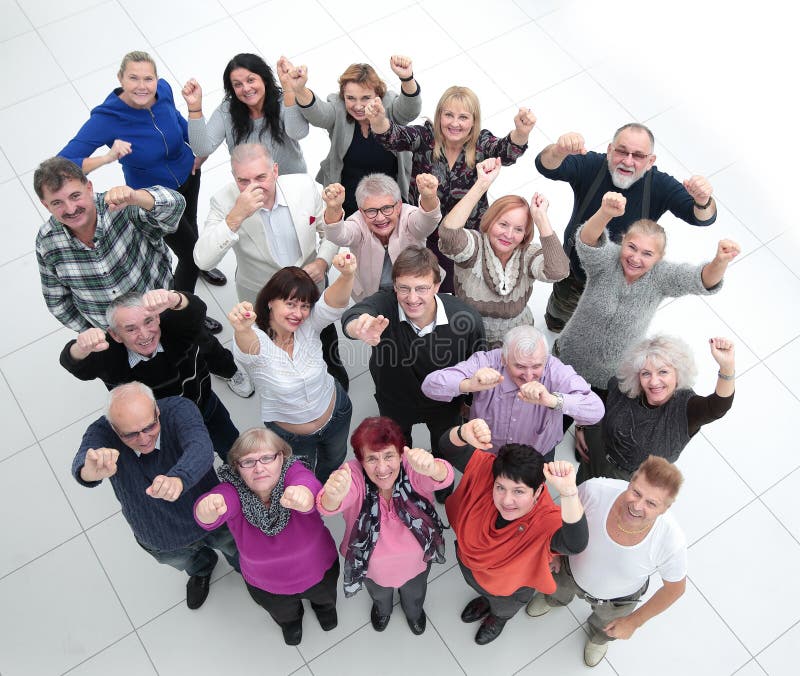 Group of Confident Mature People Showing Their Success Stock Photo ...