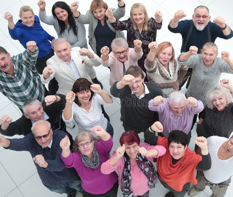 Group of Confident Mature People Showing Their Success Stock Image ...
