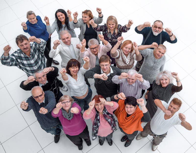 Group of Confident Mature People Showing Their Success Stock Image ...