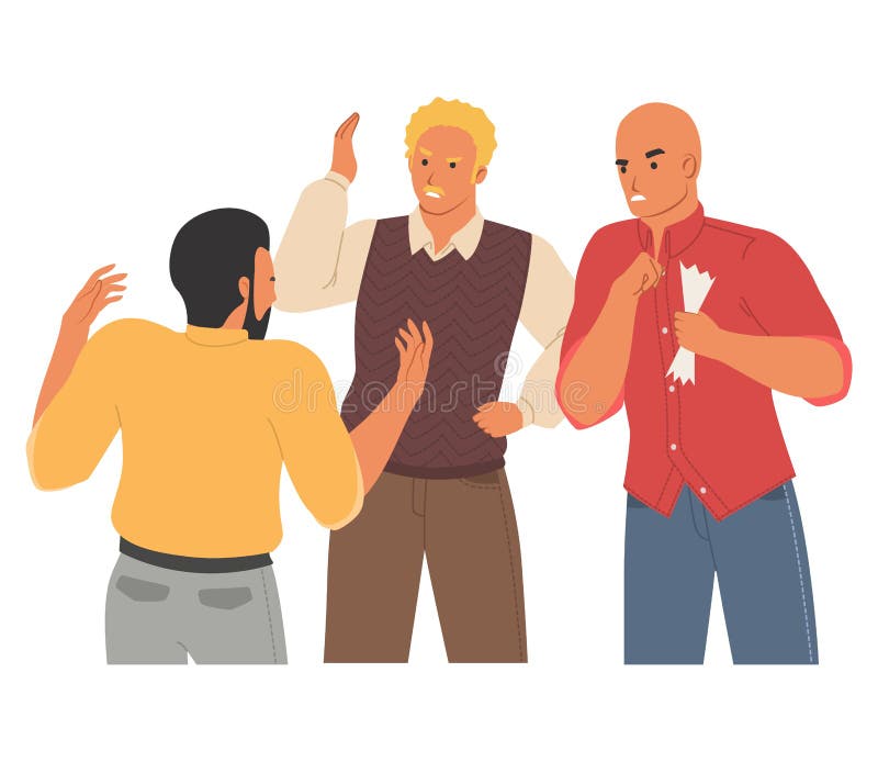 Group Conflict Vector Angry Man Workers Yelling Stock Vector ...