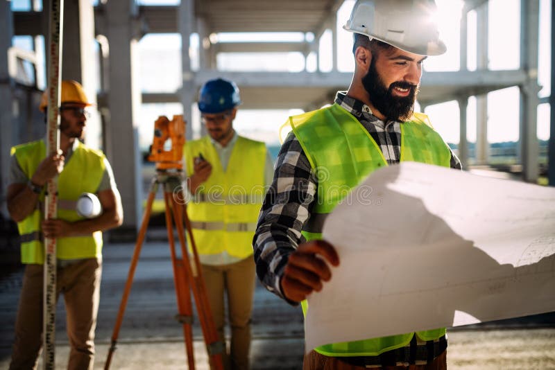 Picture of Construction Engineer Working on Building Site Stock Image ...