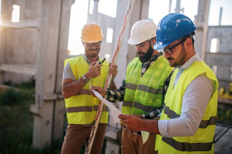 Picture of Construction Engineer Working on Building Site Stock Photo ...