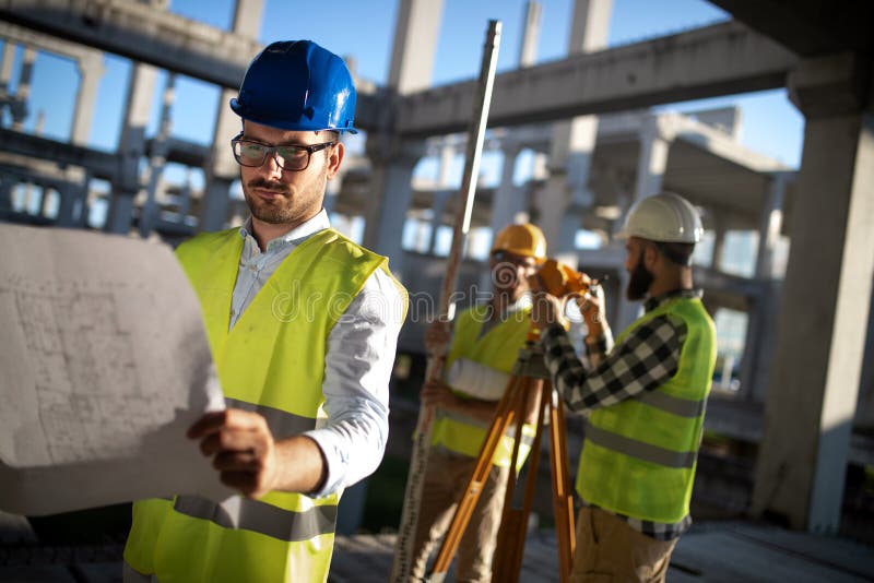 Picture of Construction Engineer Working on Building Site Stock Image ...