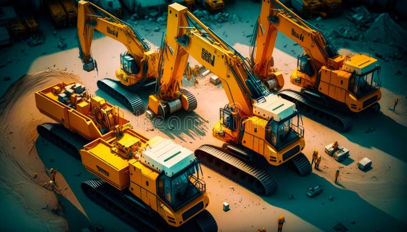 Group of Construction Machines are Shown in this Image. Generative AI ...