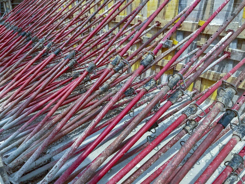 Group of Construction Struts Holding the Formwork Plates Stock Photo ...