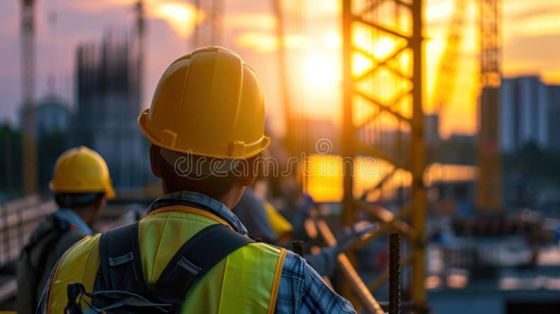 Group of Construction Workers Standing Together on Site, Holding Tools ...