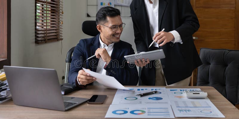 Group of it Consultant Working by Digital Tablet and Management Big ...