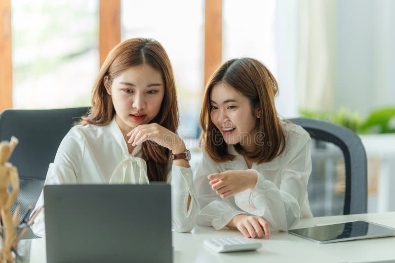 Group of it Consultant Working by Laptop Computer and Management Big ...