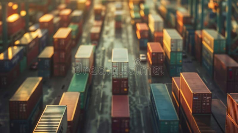 Group of Containers on Train Track, Suitable for Transportation ...