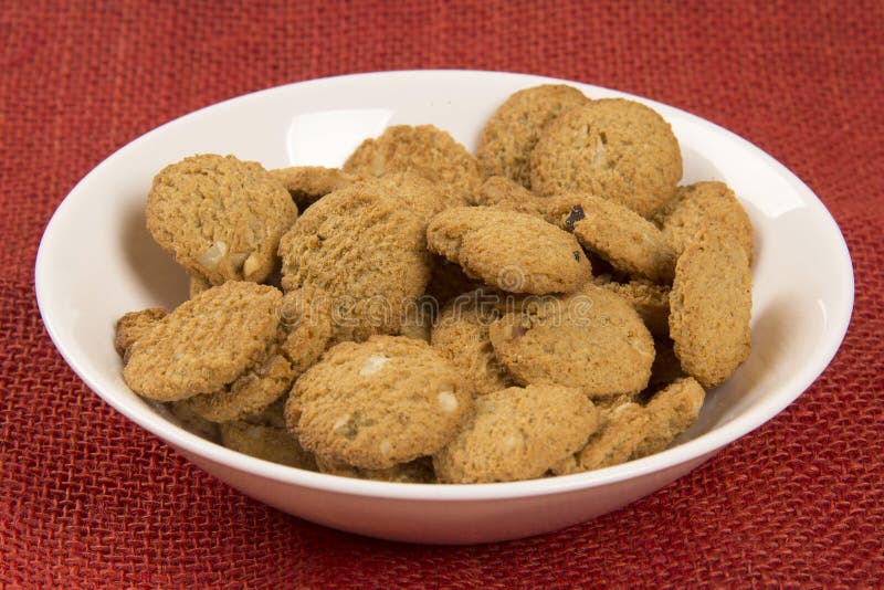 Group of Cookies on the Plate. Integral Cookies. Stock Image - Image of ...