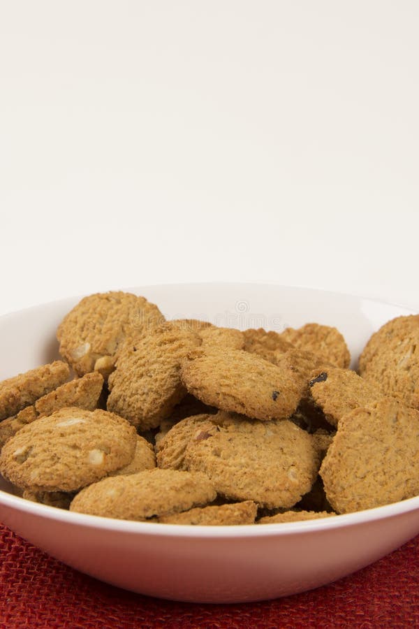 Group of Cookies on the Plate. Integral Cookies. Stock Photo - Image of ...