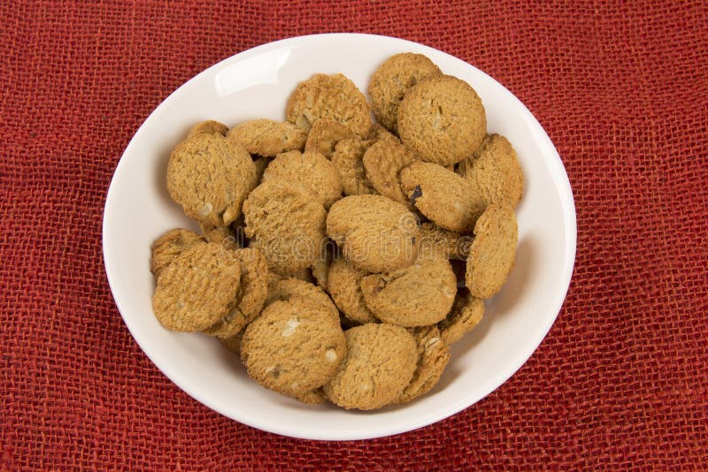 Group of Cookies on the Plate. Integral Cookies. Stock Image - Image of ...