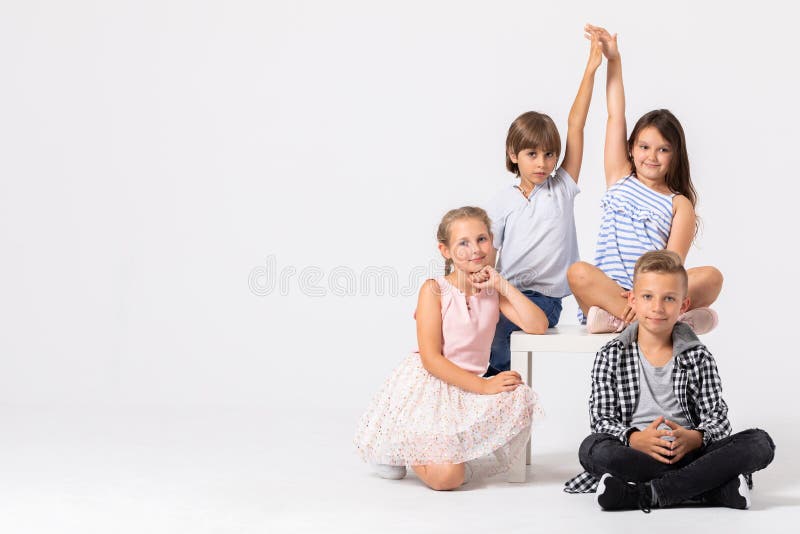 Cool Children Fooling Around and Making Funny Poses Stock Photo - Image ...