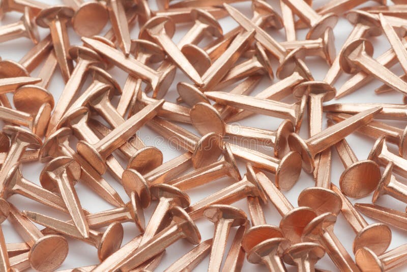 Copper nails stock photo. Image of shallow, white, antique - 29787856