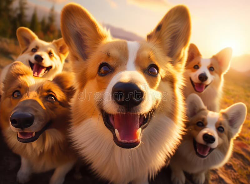 A group of corgi stock photo. Image of welsh, nature - 290932546