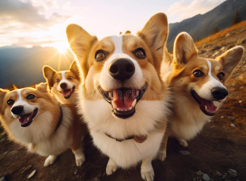 A group of corgi stock image. Image of domestic, happiness - 290934207