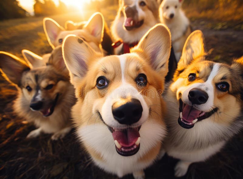 A group of corgi stock photo. Image of portrait, looking - 290935664