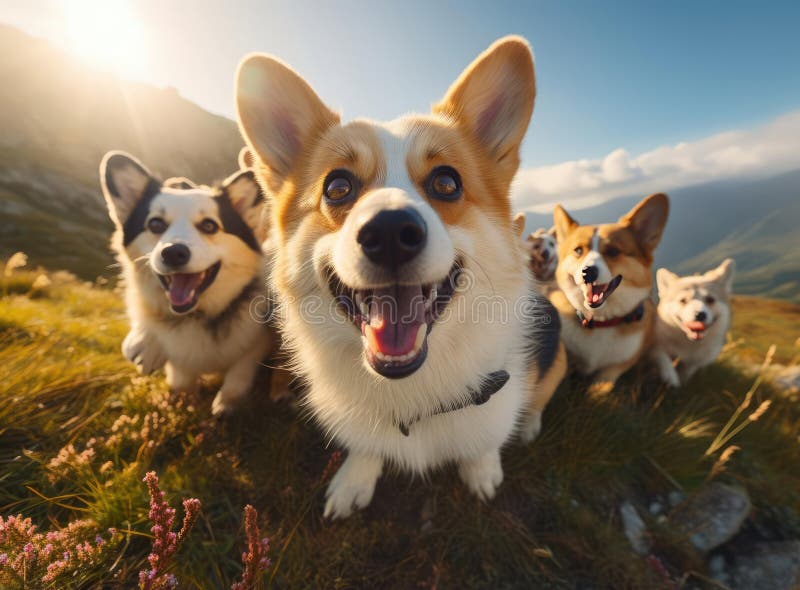 A group of corgi stock photo. Image of animal, together - 290936384