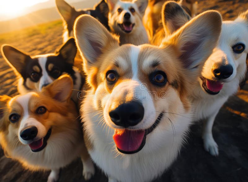 A group of corgi stock photo. Image of mammal, pembroke - 290940252