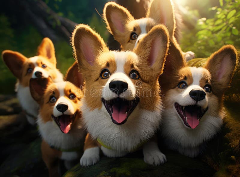 A group of corgi stock photo. Image of friend, breed - 290942520