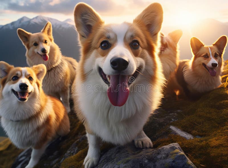 A group of corgi stock image. Image of looking, canine - 290944855