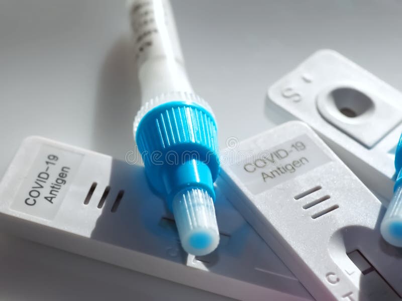 Group of Corona or Covid-19 Rapid Tests for Home Testing Stock Image ...