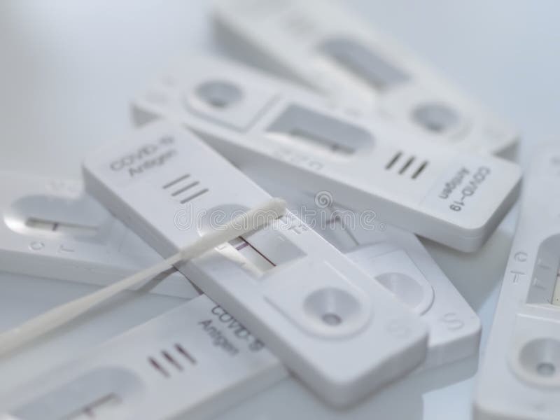 Group of Corona or Covid-19 Rapid Tests for Home Testing Stock Image ...