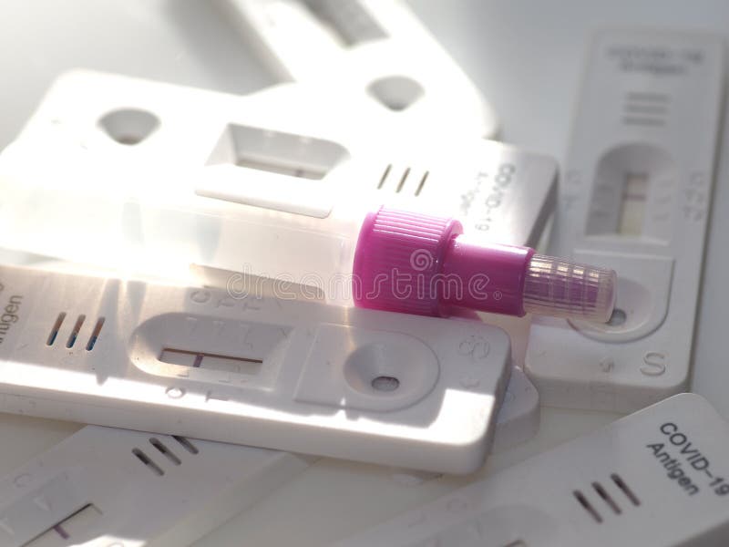 Group of Corona or Covid-19 Rapid Tests for Home Testing Stock Image ...