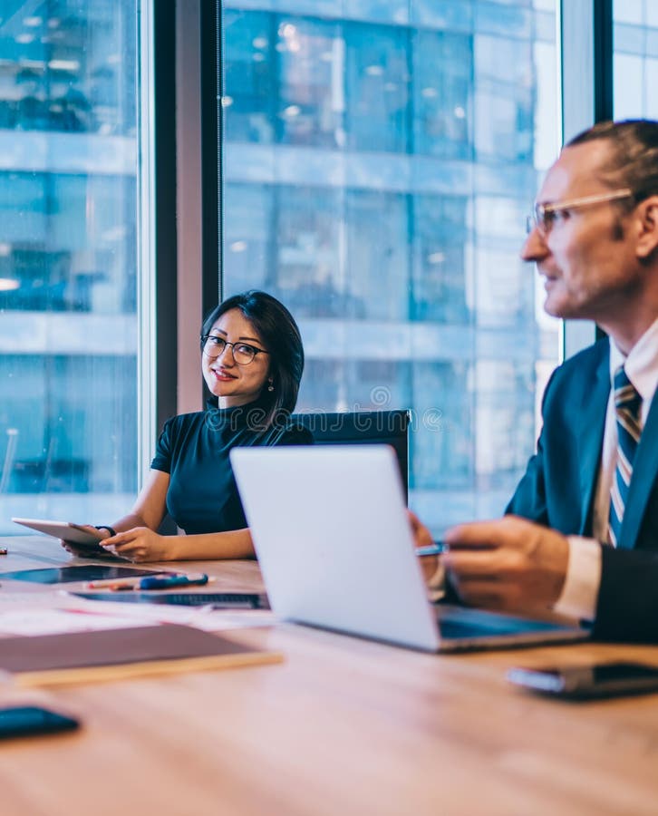 Group of Corporate Employees Brainstorming on Financial Strategy ...