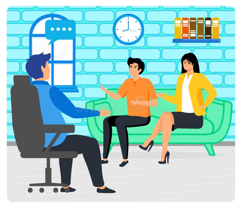 Group Counseling Session in Office Setting with Discussion. Stock ...