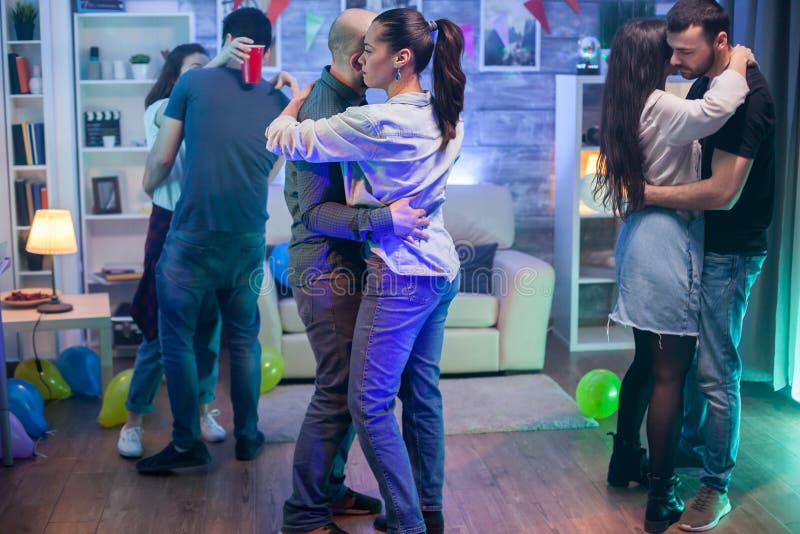 Group of Couple Dancing at a Funky Party Stock Image - Image of house ...
