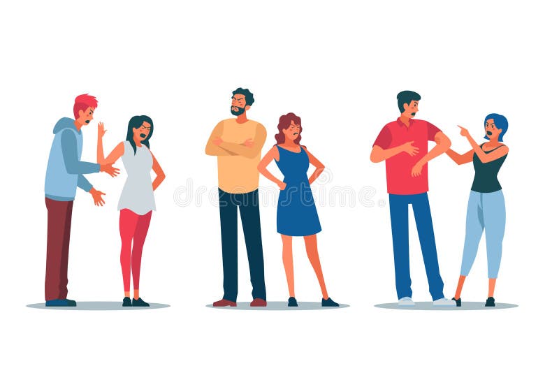 Group of Couples Arguing Vector Illustration Stock Illustration ...