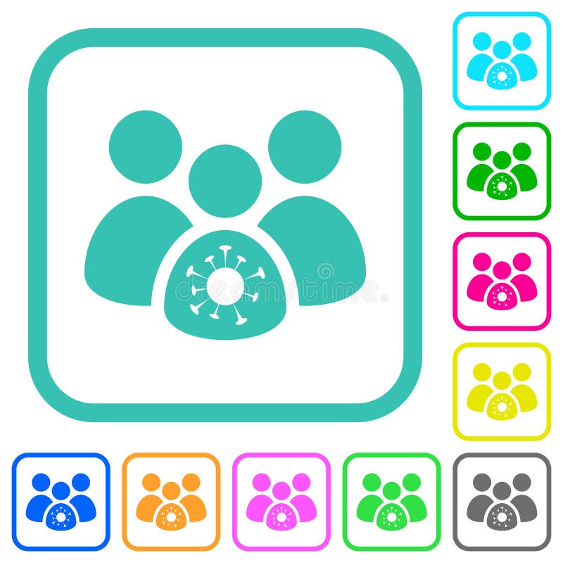 Group of Covid 19 and Gangs on Two Tones Color Stock Vector ...