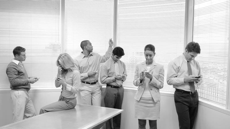 Group of Coworkers Texting in Office Stock Video - Video of ...