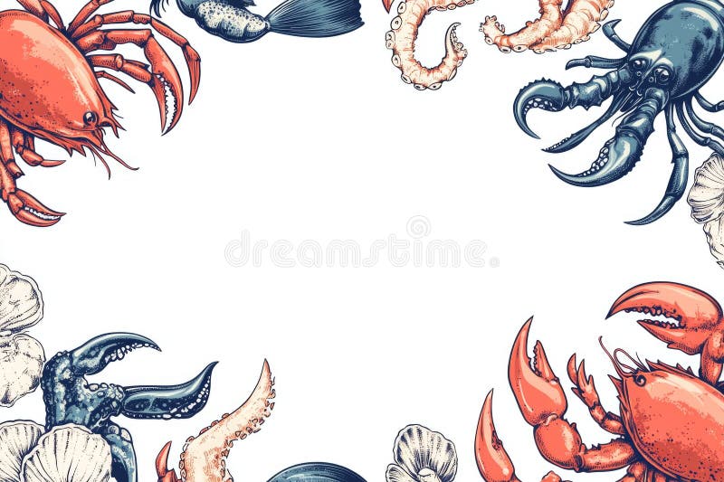 A Group of Crabs and Other Sea Creatures Swimming Together in the Ocean ...