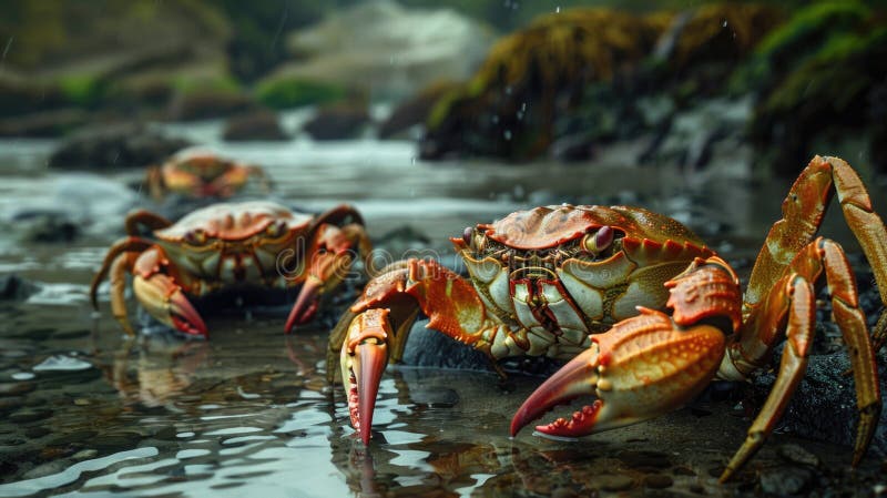 Group of Crabs Resting on River Edge. Suitable for Nature and Wildlife ...