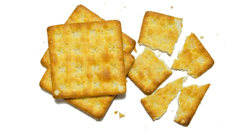 Group of Crackers Included Pile of Cracker and Broken in Pieces Stock ...