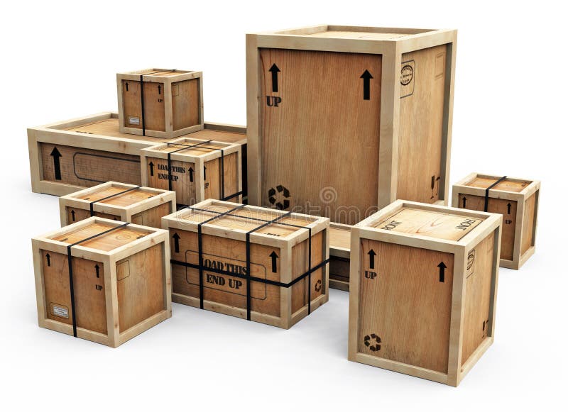 Group of Shipping Crates stock illustration. Illustration of shipping ...