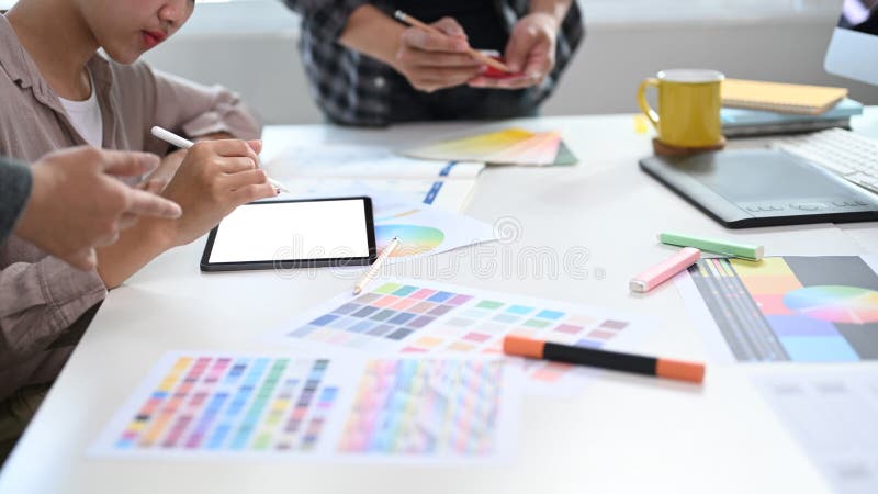 Group of Creative Graphic Designer Choosing a Color with a Color ...