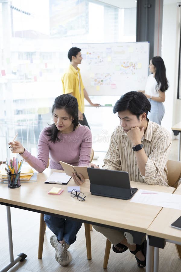 Creative People Discussing Ideas of New Startup Project Together at ...