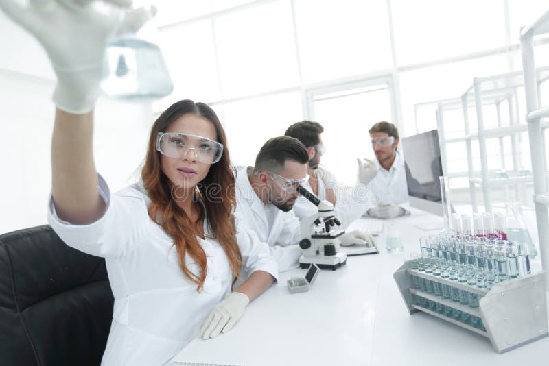 Group of Creative Scientists Working in a Laboratory. Stock Photo ...