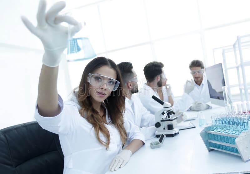 Group of Creative Scientists Working in a Laboratory. Stock Image ...
